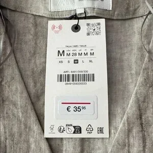 Zara | Tops | Zara Linen Vneck Top In Light Gray | Poshmark